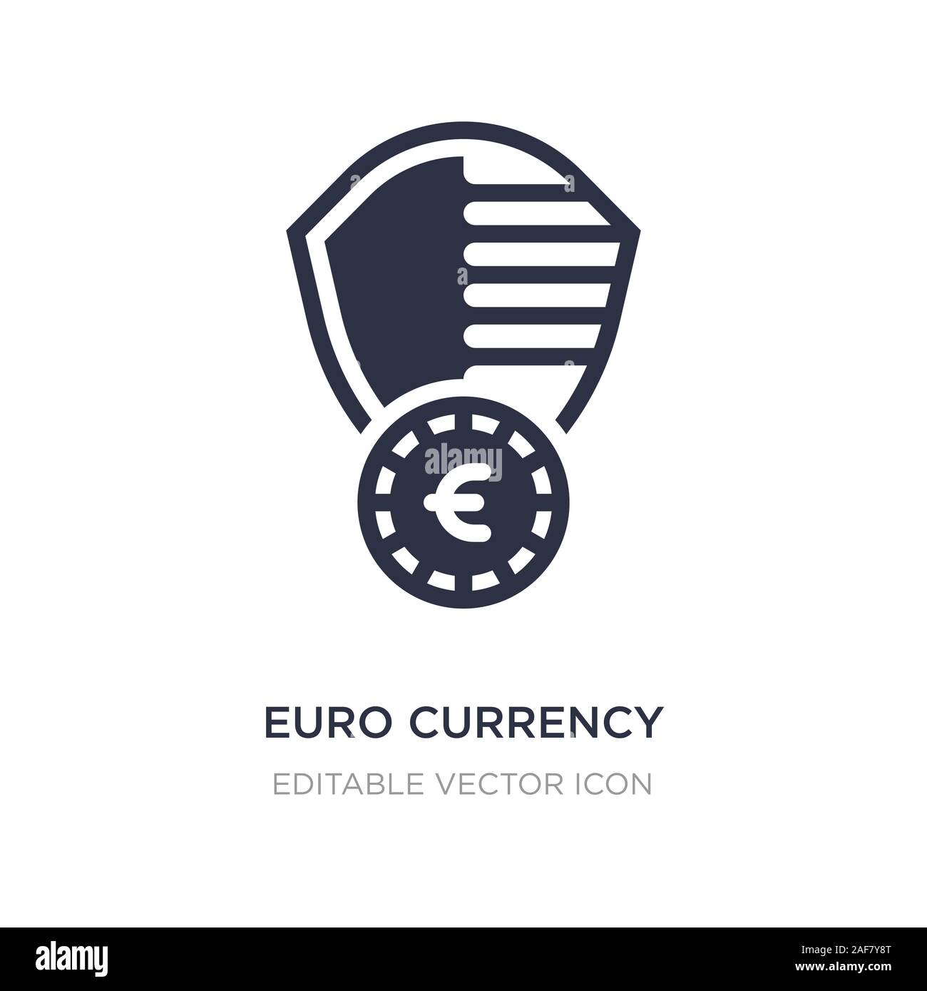 euro currency security shield icon on white background. Simple element ...