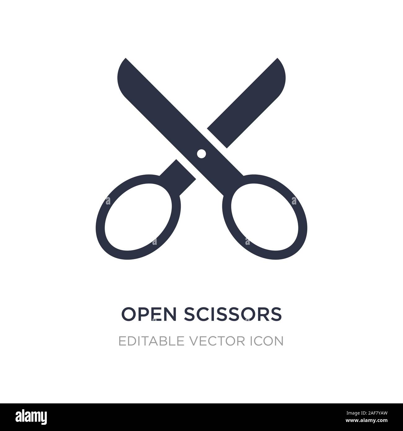 open scissors icon on white background. Simple element illustration ...