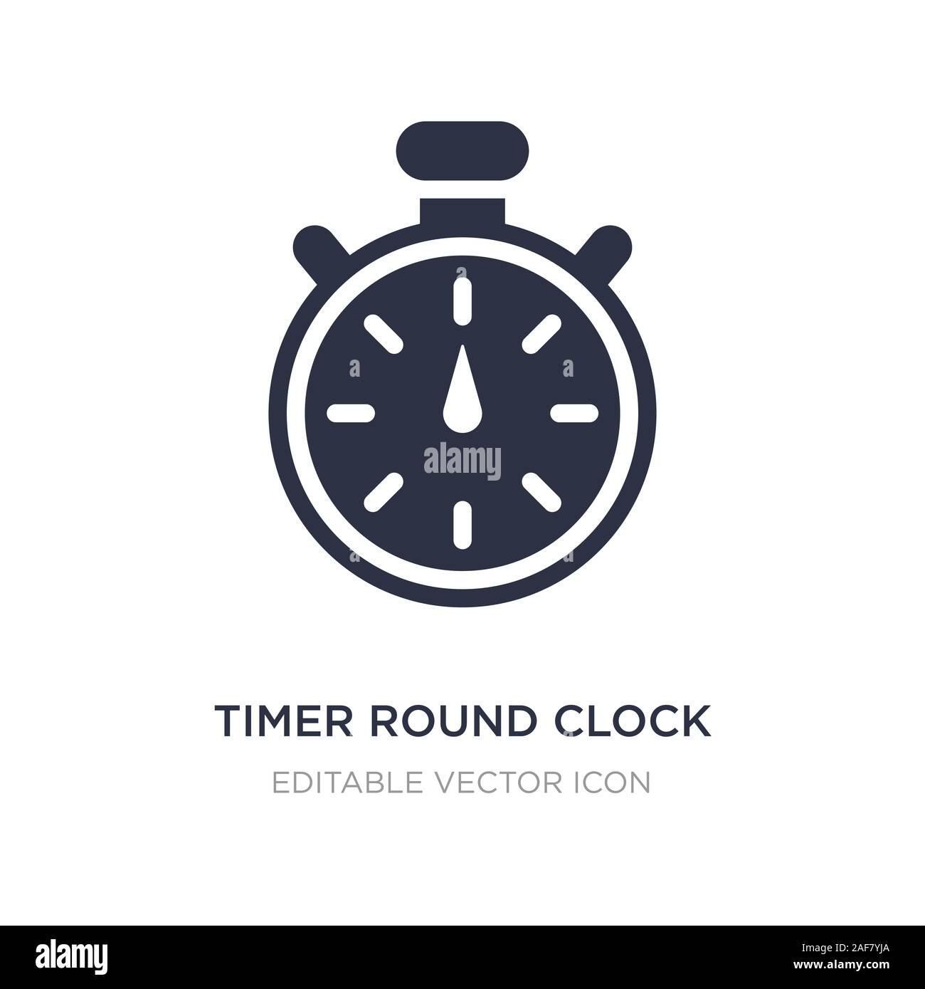 timer round clock icon on white background. Simple element illustration ...