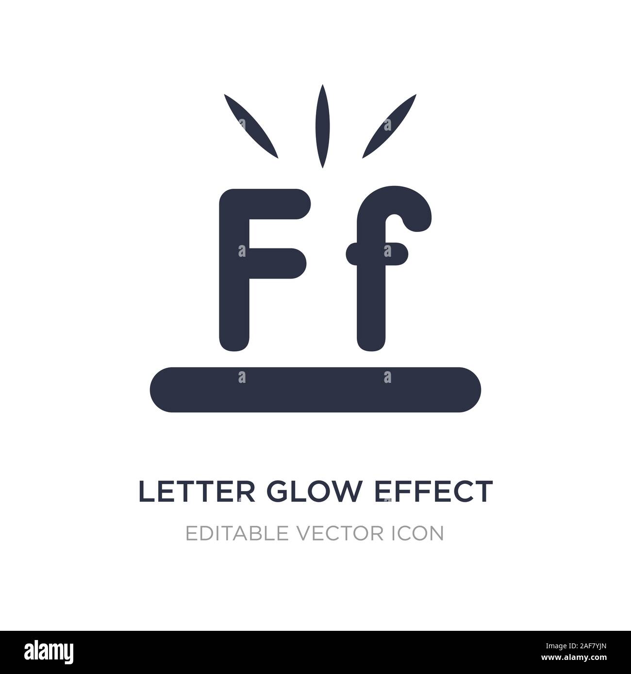 letter glow effect icon on white background. Simple element ...