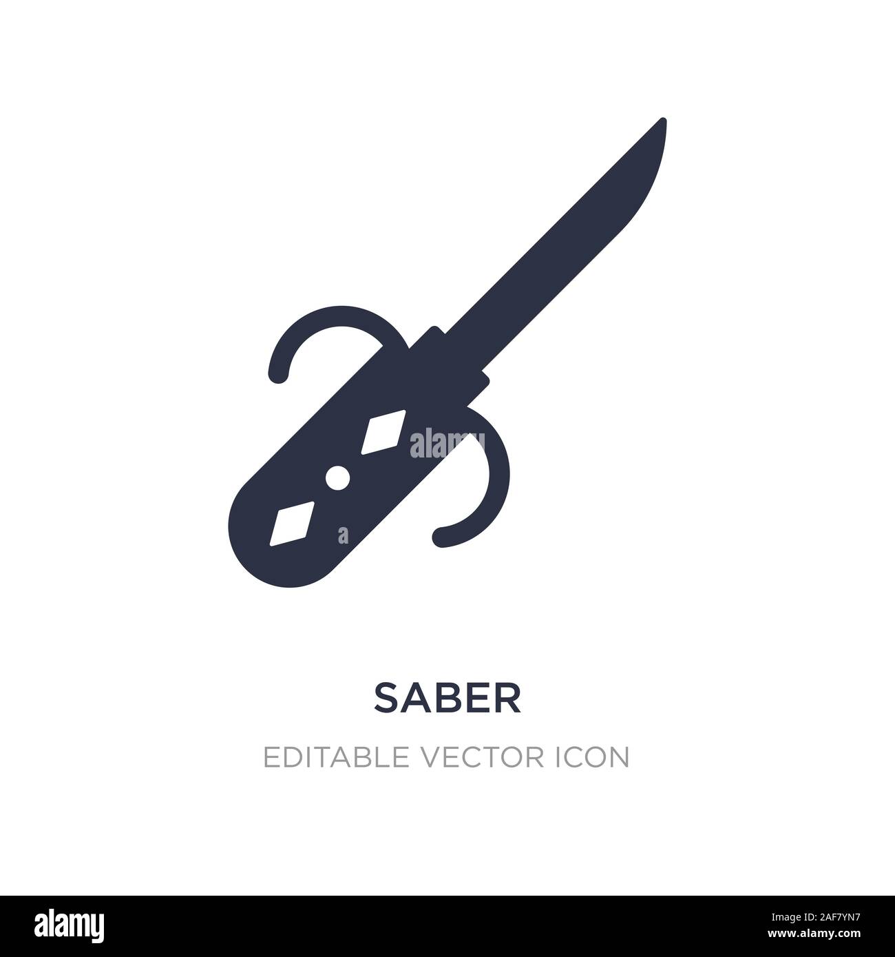 saber icon on white background. Simple element illustration from Sports ...