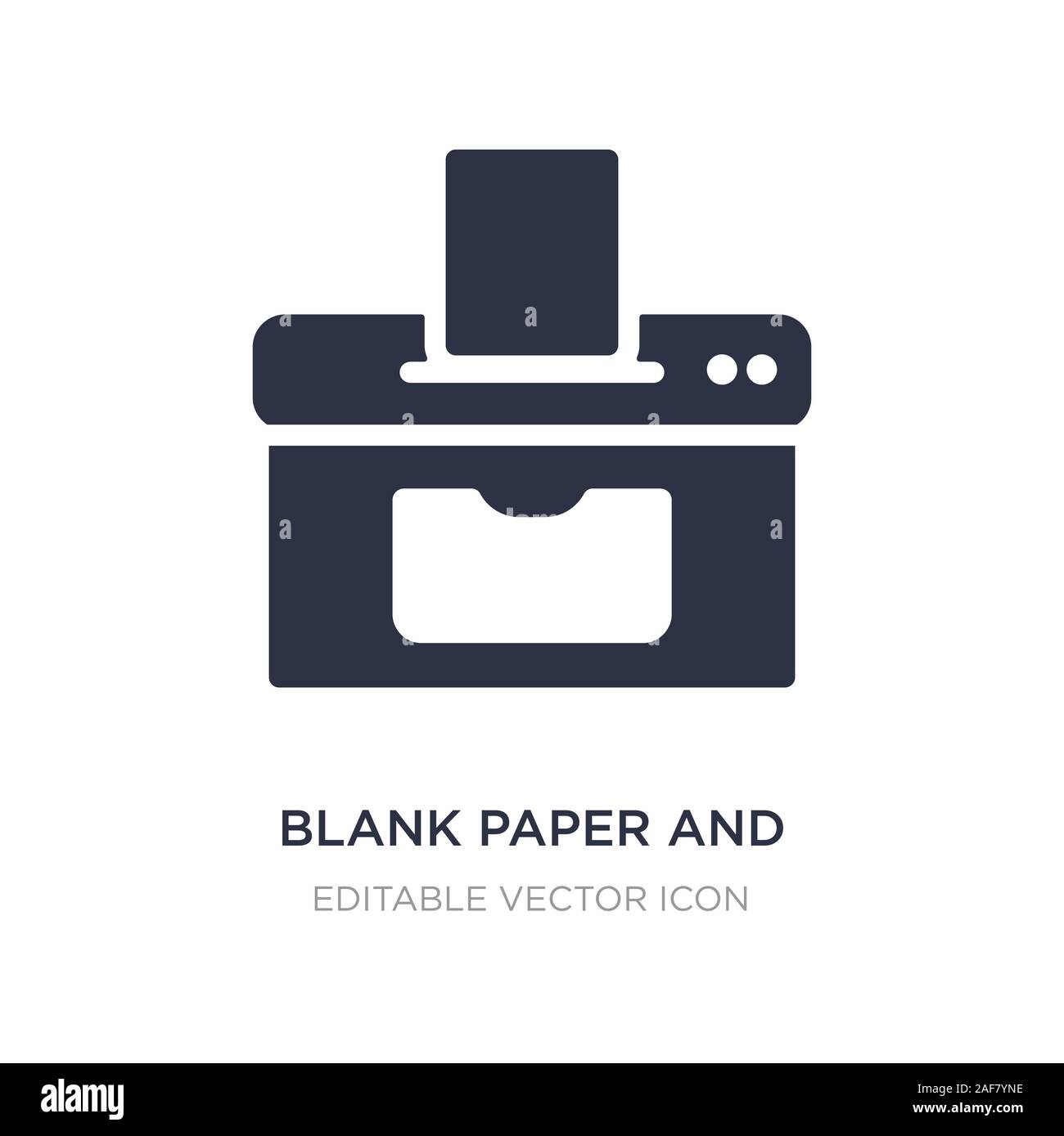 blank paper and printer icon on white background. Simple element ...