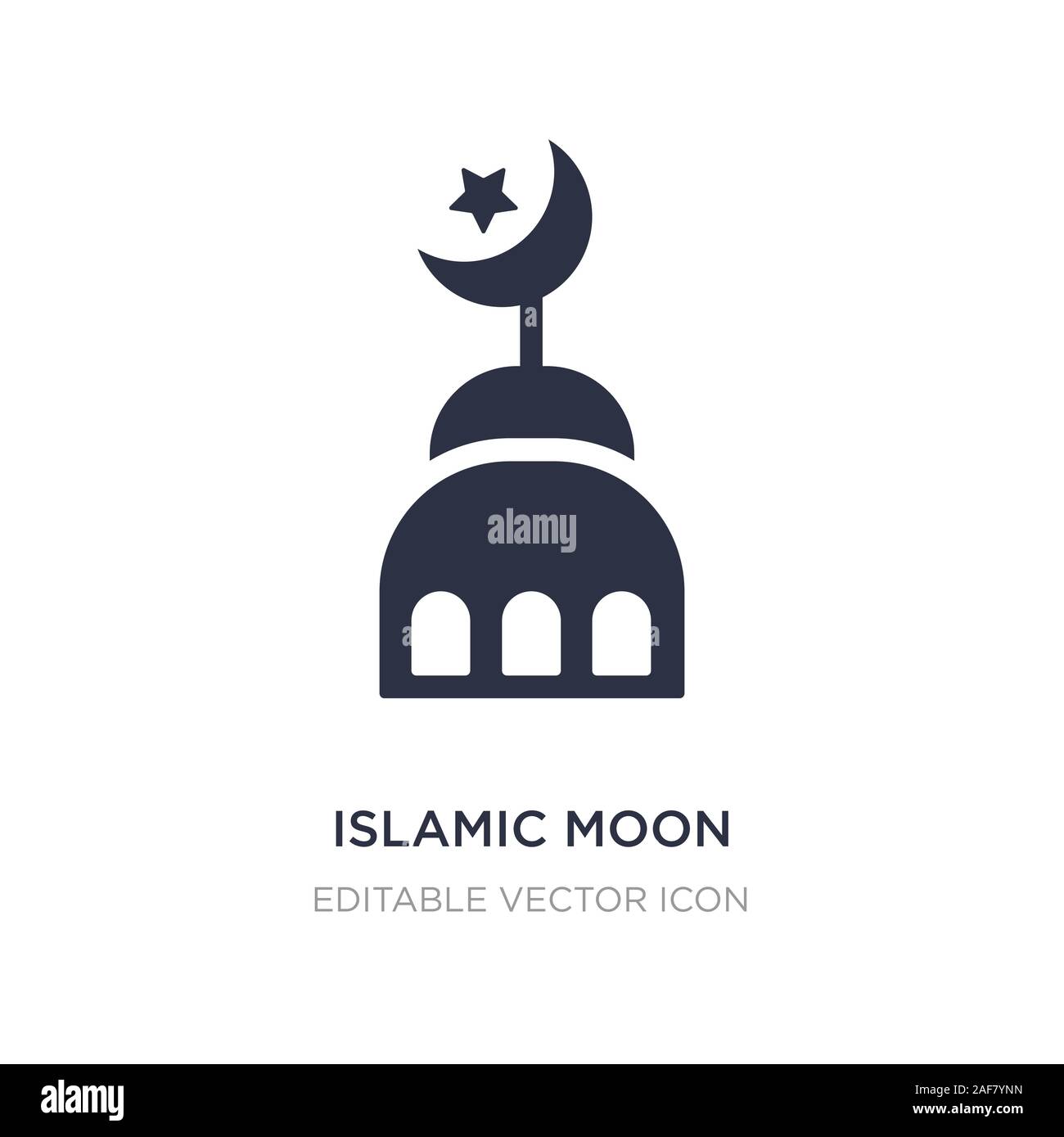 islamic moon icon on white background. Simple element illustration from ...