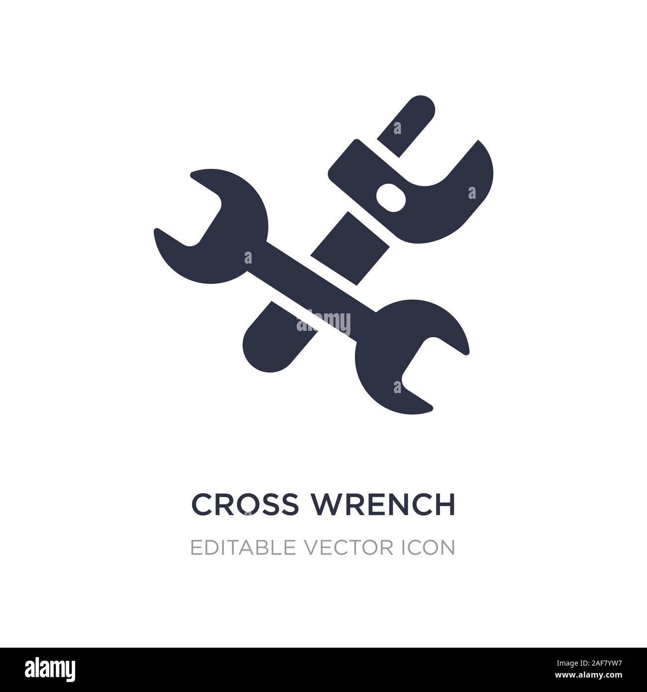 cross wrench icon on white background. Simple element illustration from ...