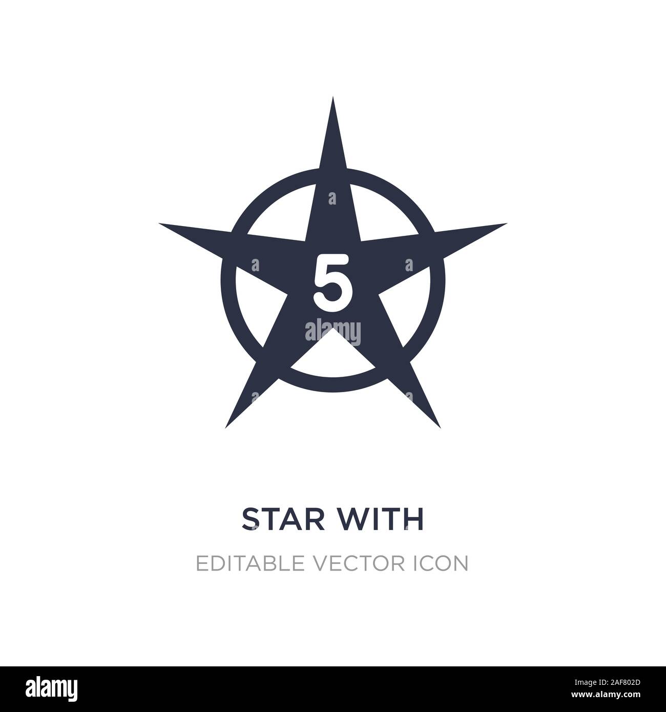 star with number five icon on white background. Simple element illustration from Shapes concept ...