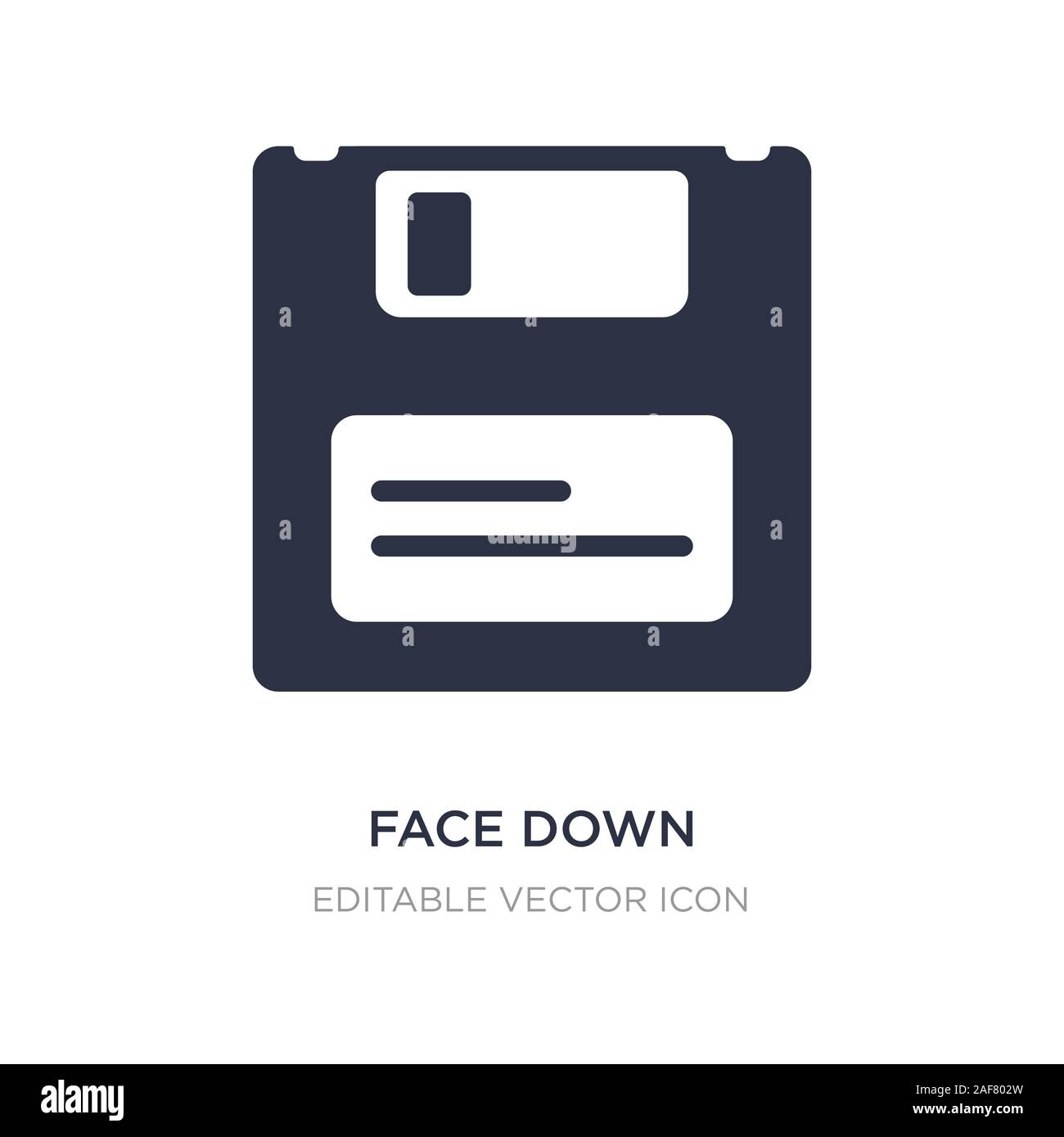 face down floppy disk icon on white background. Simple element ...