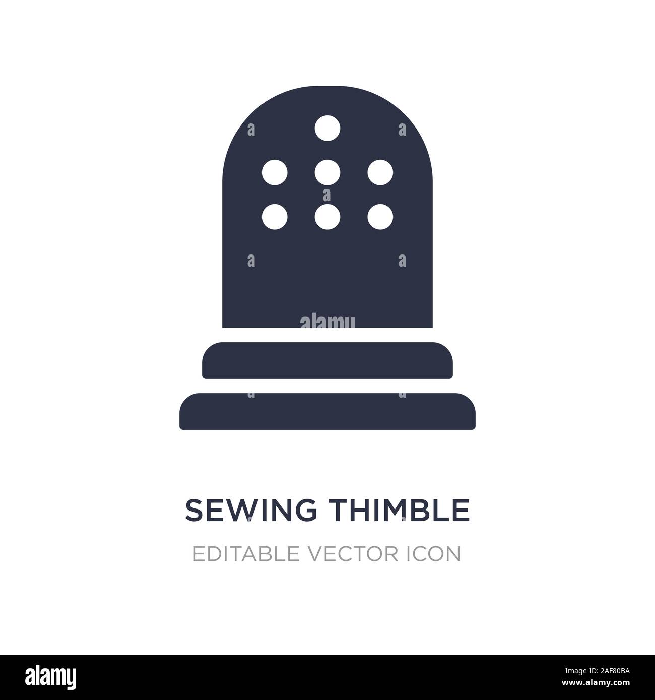 sewing thimble black variant icon on white background. Simple element ...