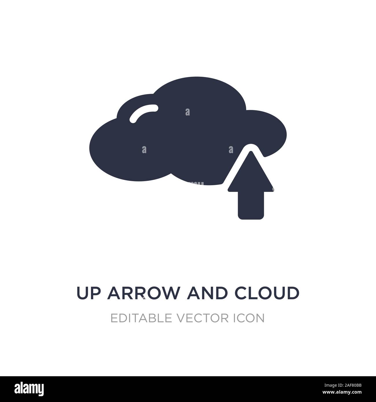up arrow and cloud icon on white background. Simple element ...