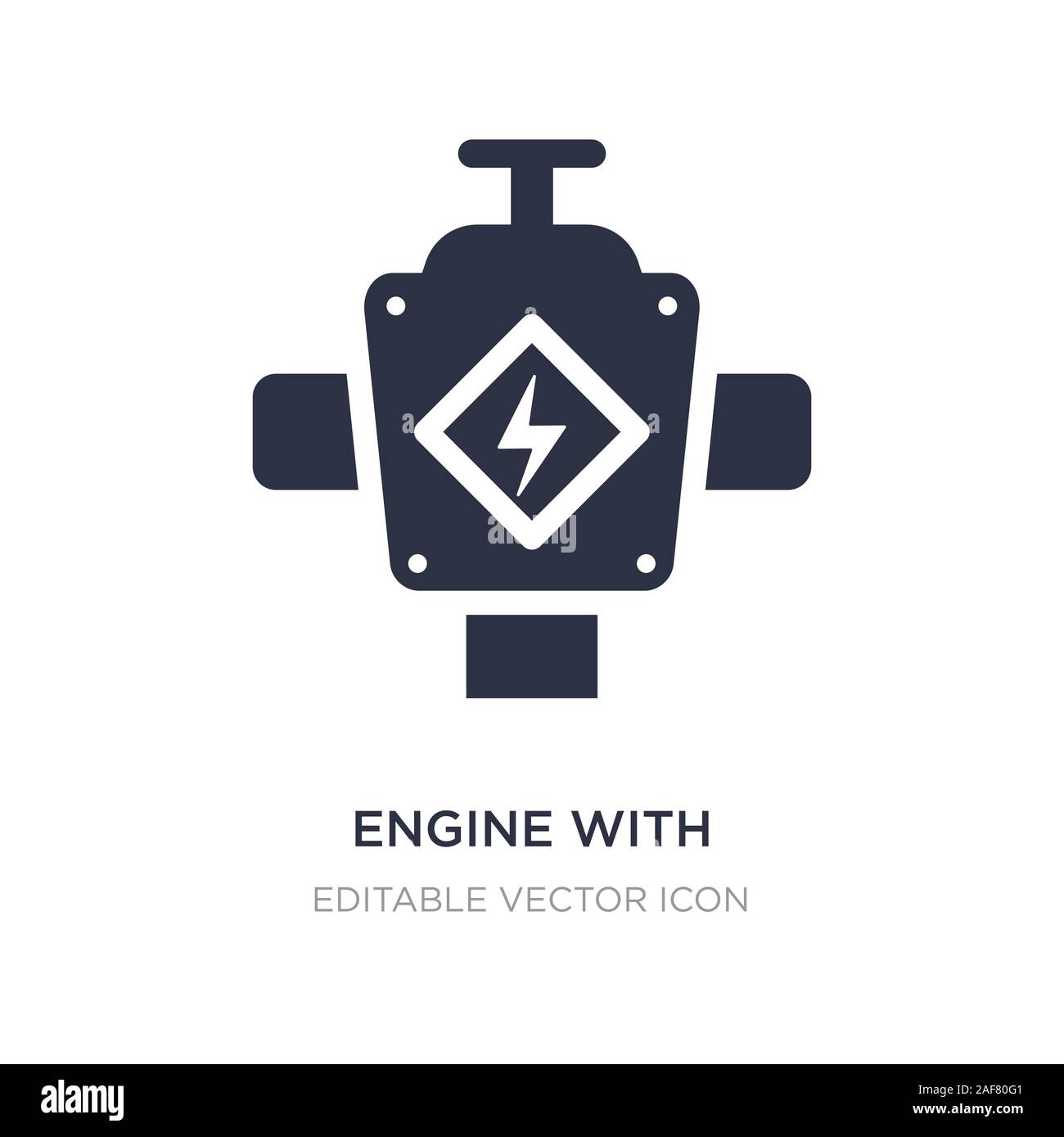 engine with lighting bolt icon on white background. Simple element ...