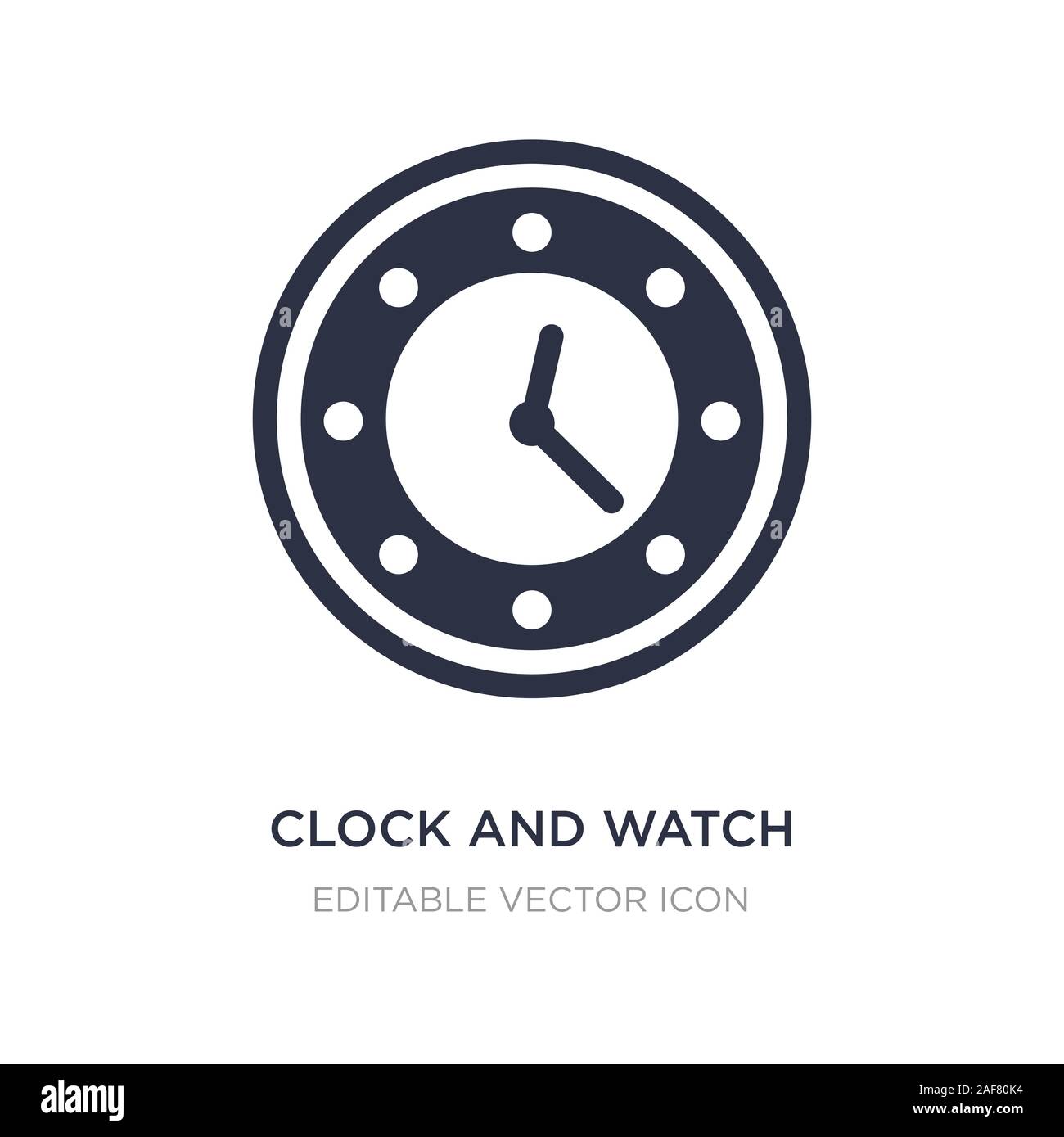 clock and watch icon on white background. Simple element illustration ...