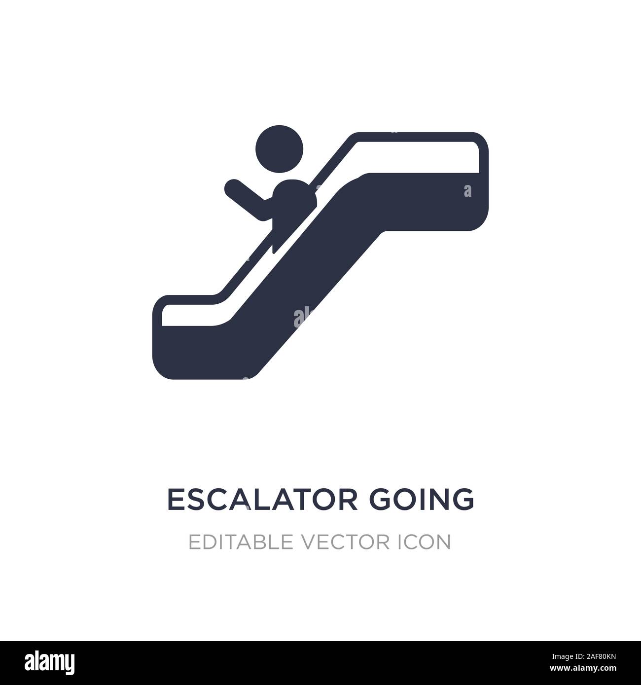 escalator going down icon on white background. Simple element ...