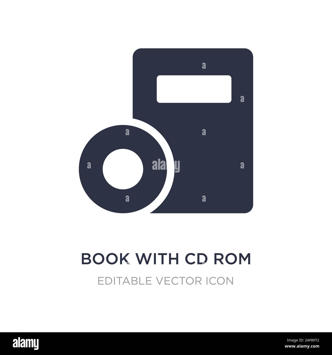 book with cd rom icon on white background. Simple element illustration ...