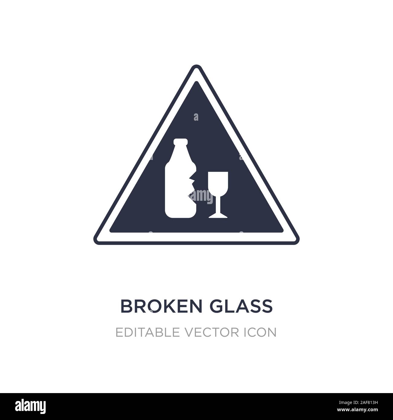 broken glass icon on white background. Simple element illustration from ...