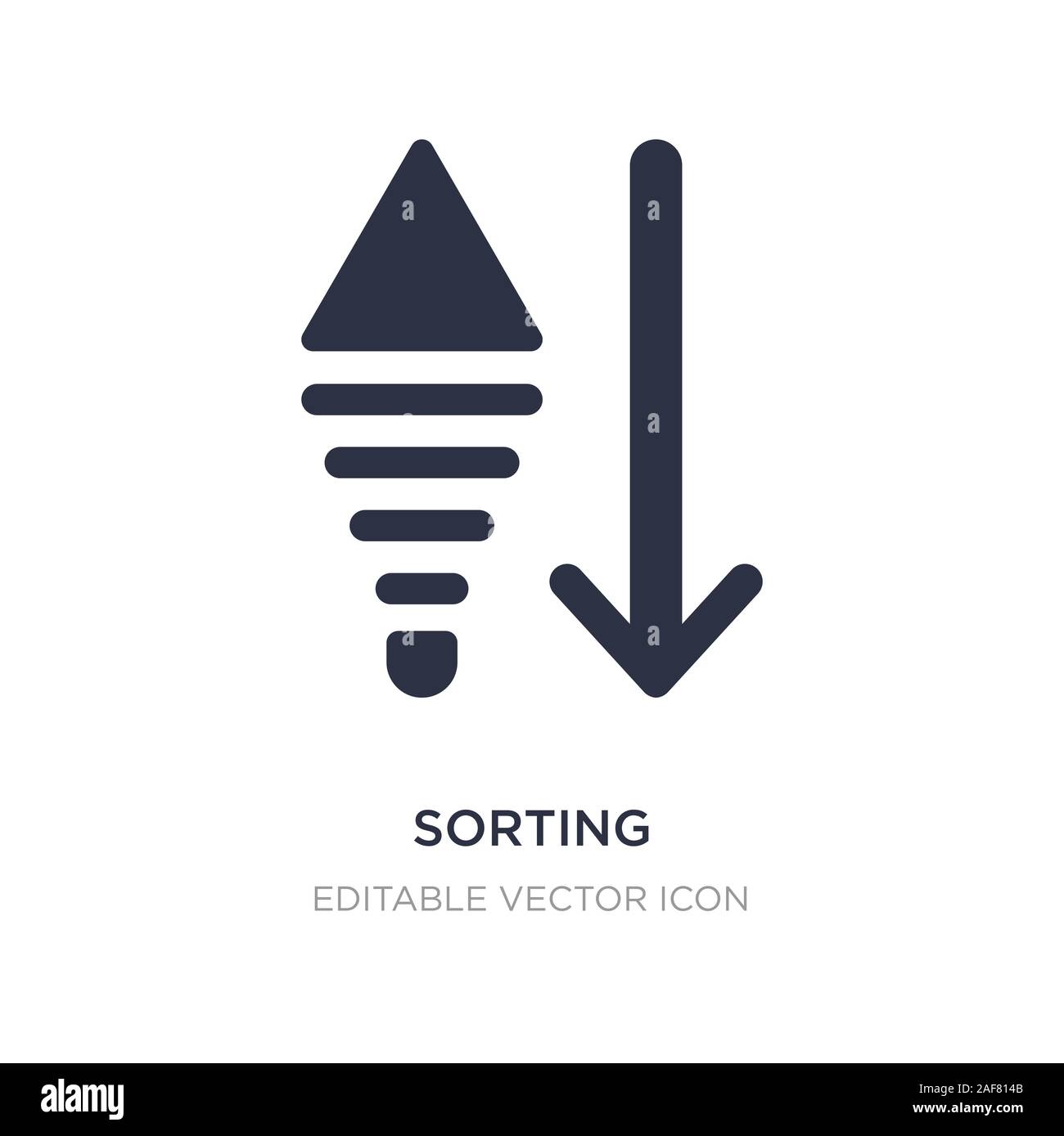 sorting icon on white background. Simple element illustration from UI concept. sorting icon ...