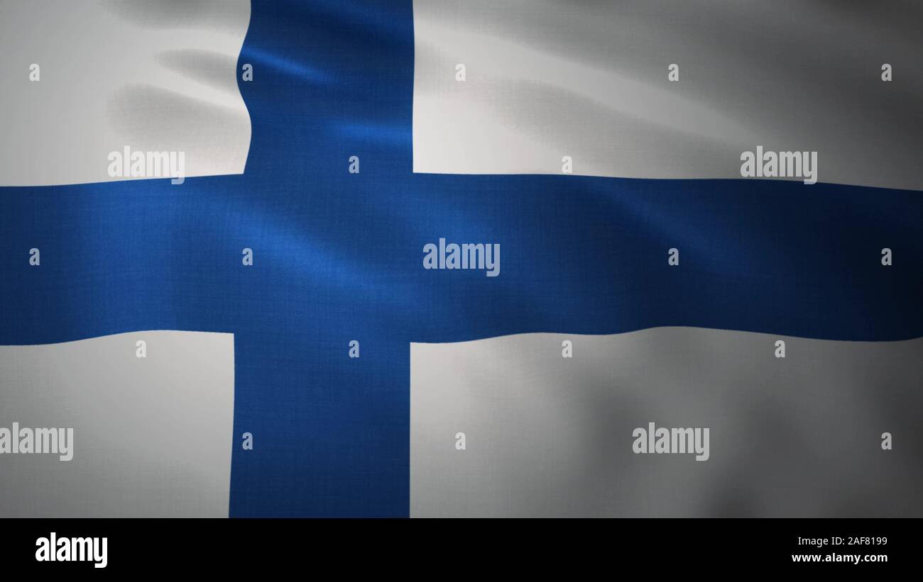 Realistic waving flag of Finland. 3d rendering Stock Photo - Alamy
