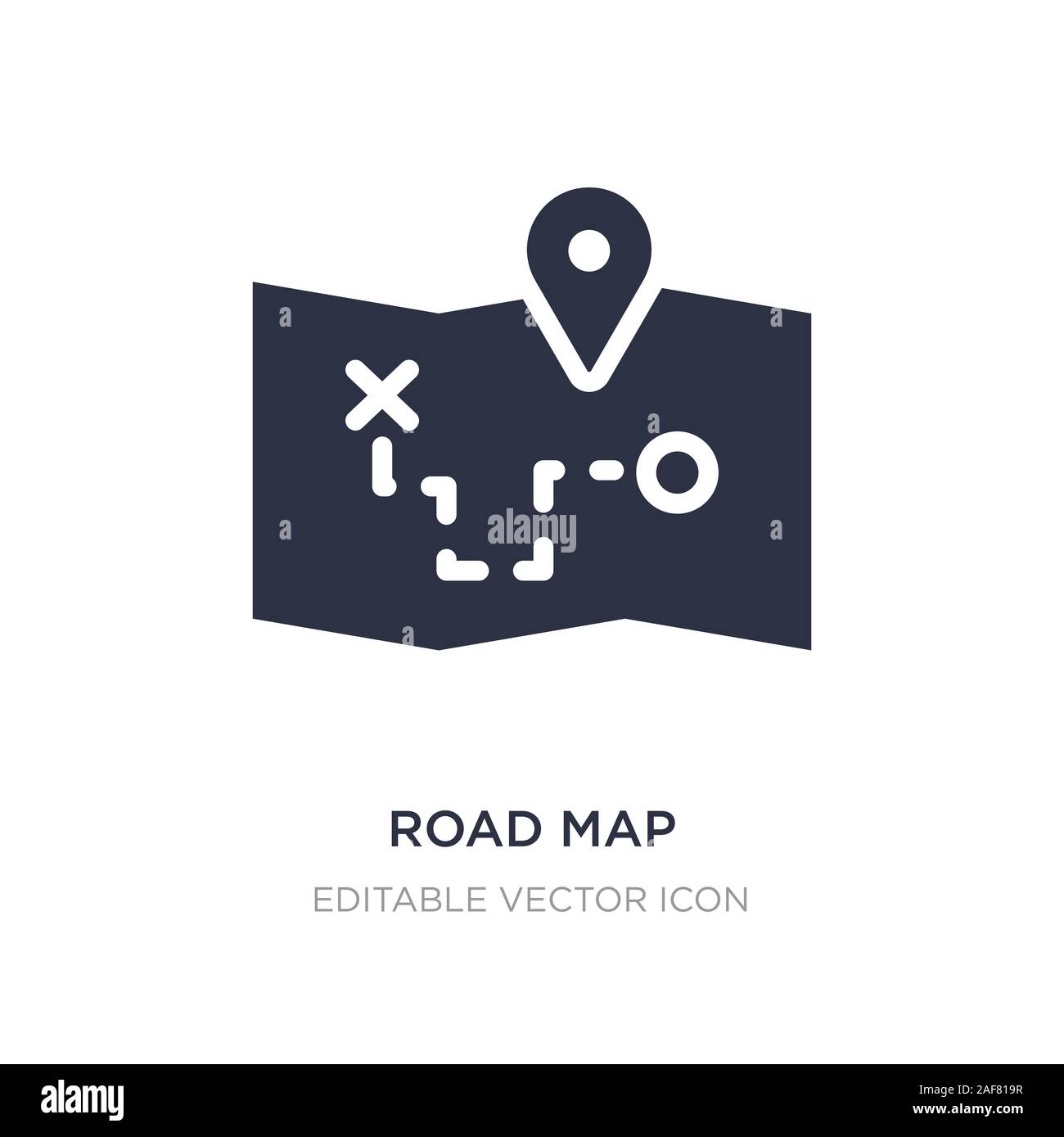 road map icon on white background. Simple element illustration from ...