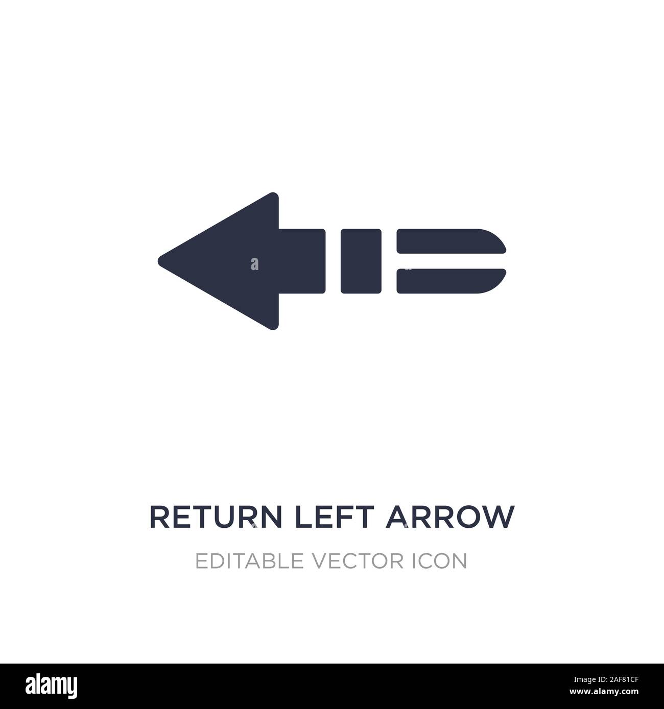 return left arrow icon on white background. Simple element illustration from UI concept. return ...