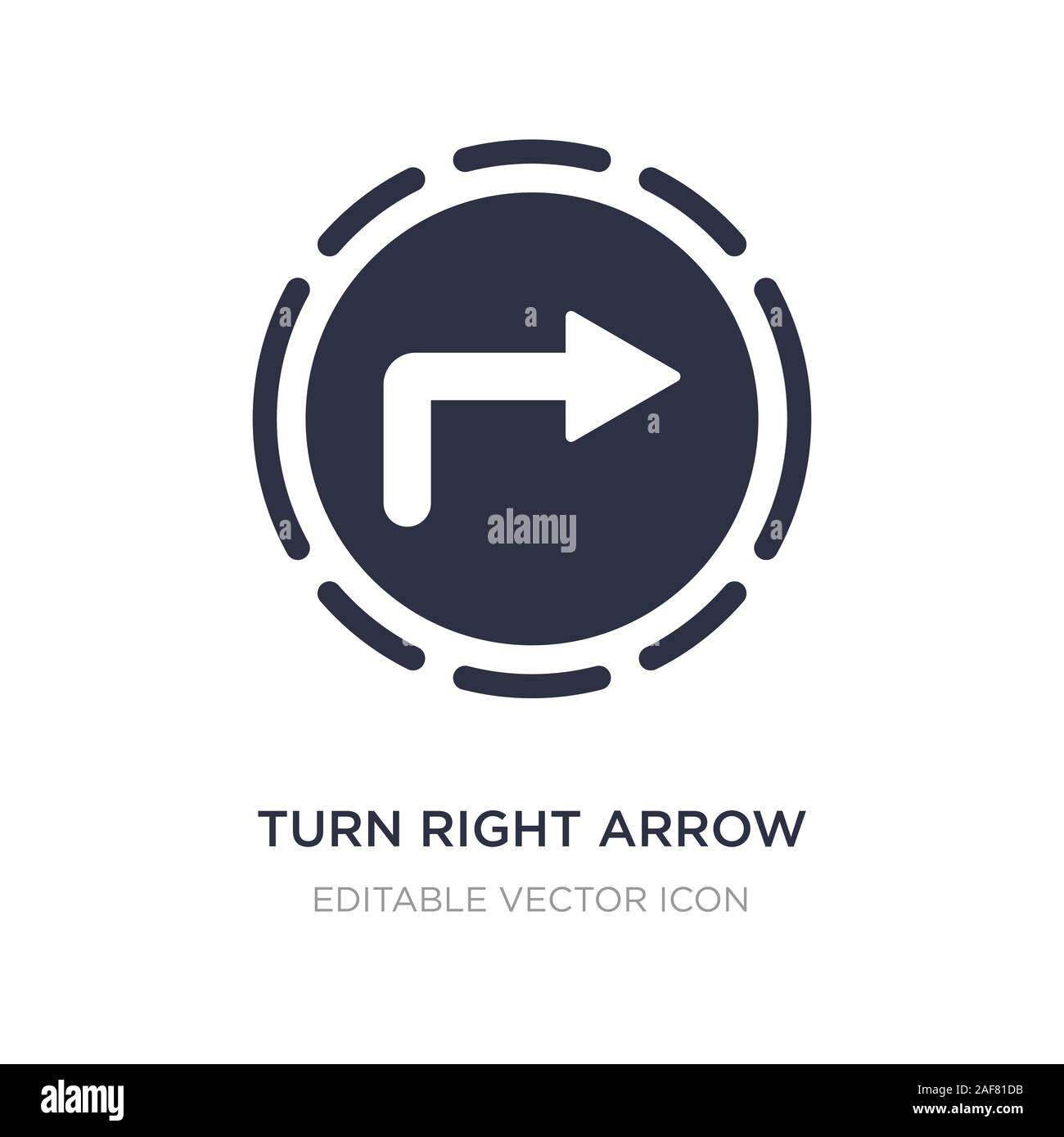 turn right arrow icon on white background. Simple element illustration ...
