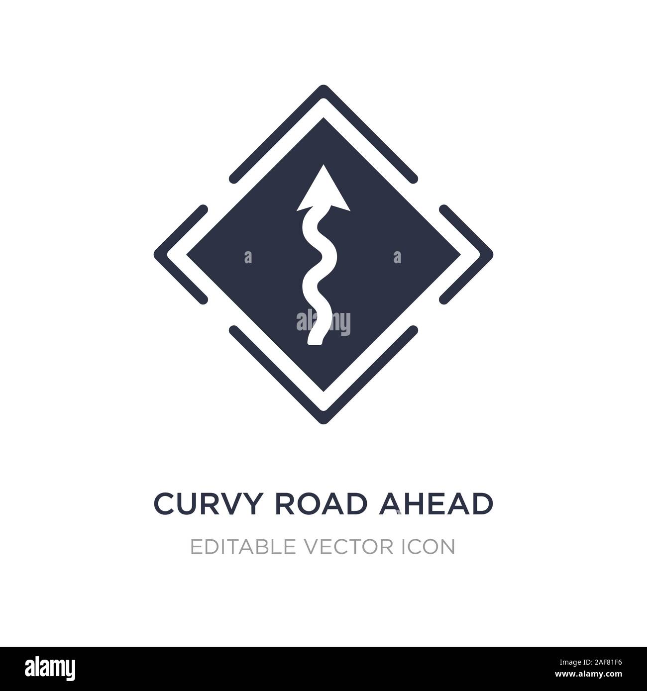 curvy road ahead icon on white background. Simple element illustration ...