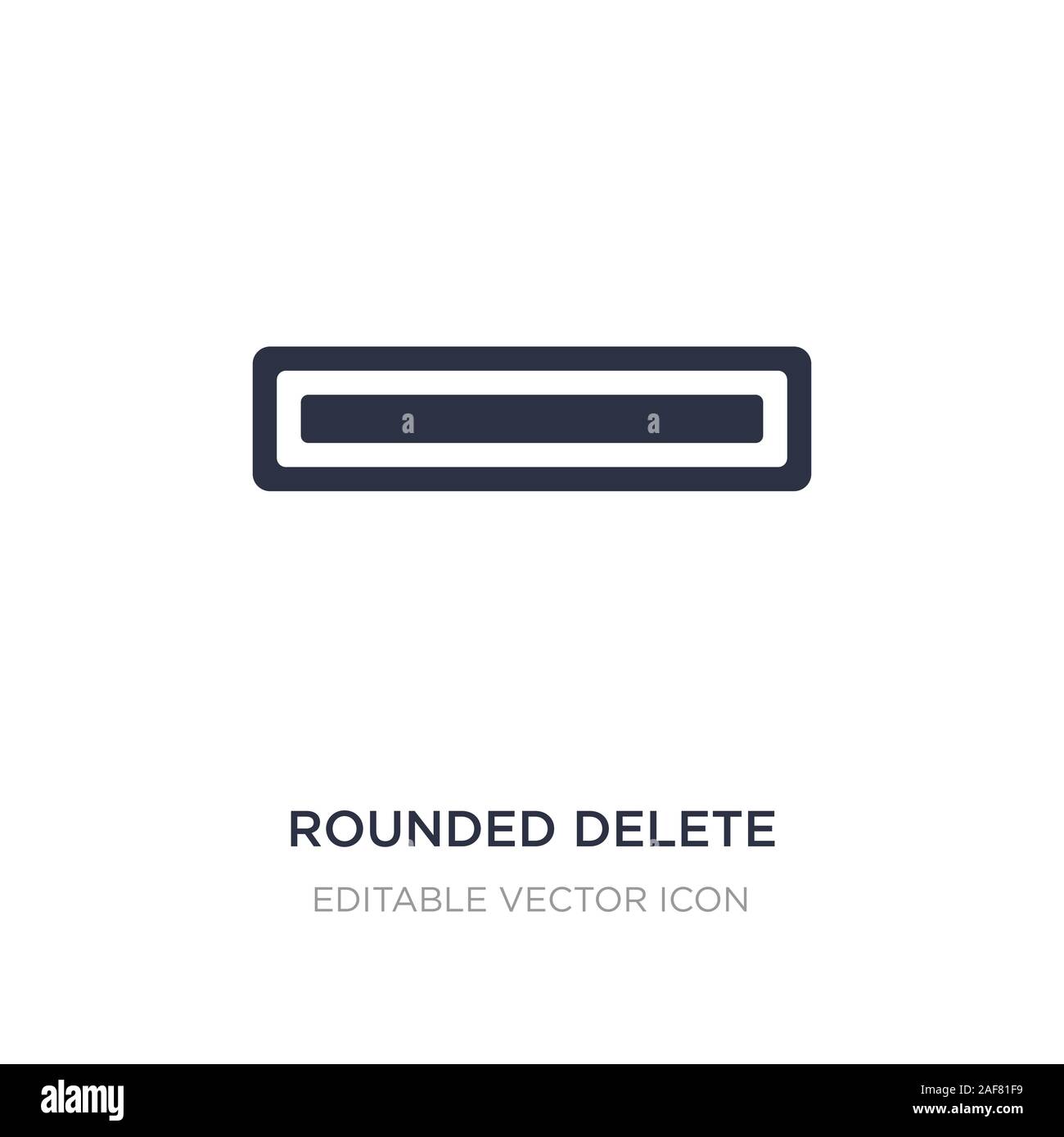rounded delete button with minus icon on white background. Simple ...