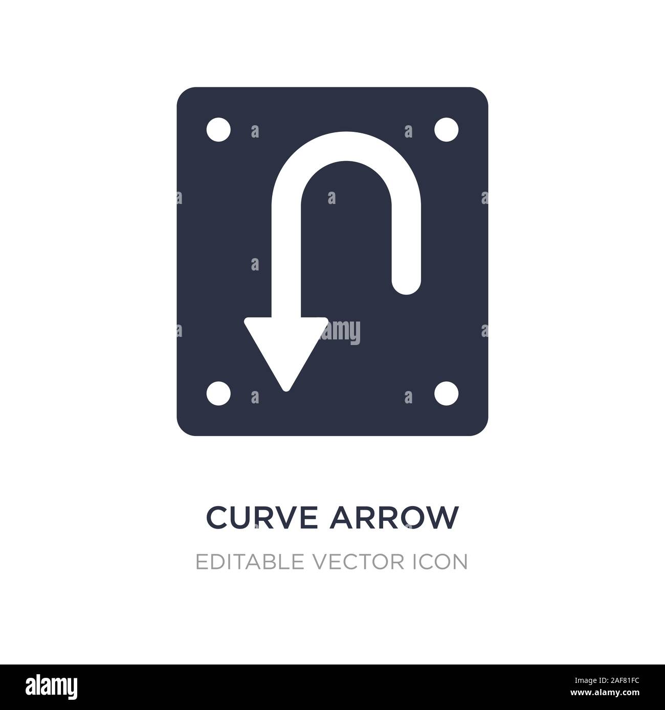 curve arrow icon on white background. Simple element illustration from ...