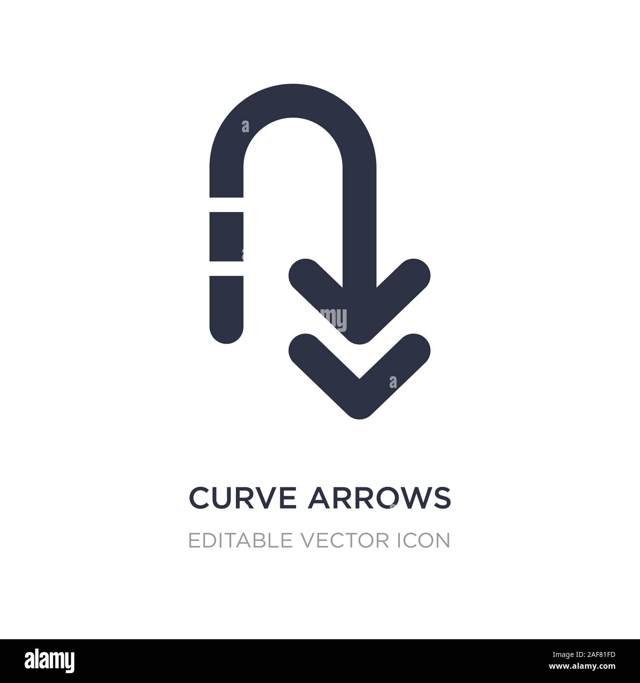 curve arrows icon on white background. Simple element illustration from UI concept. curve arrows ...