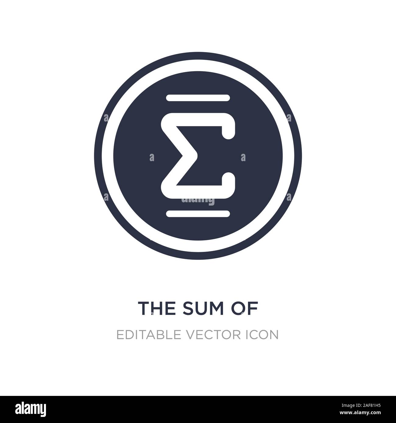 the sum of icon on white background. Simple element illustration from ...