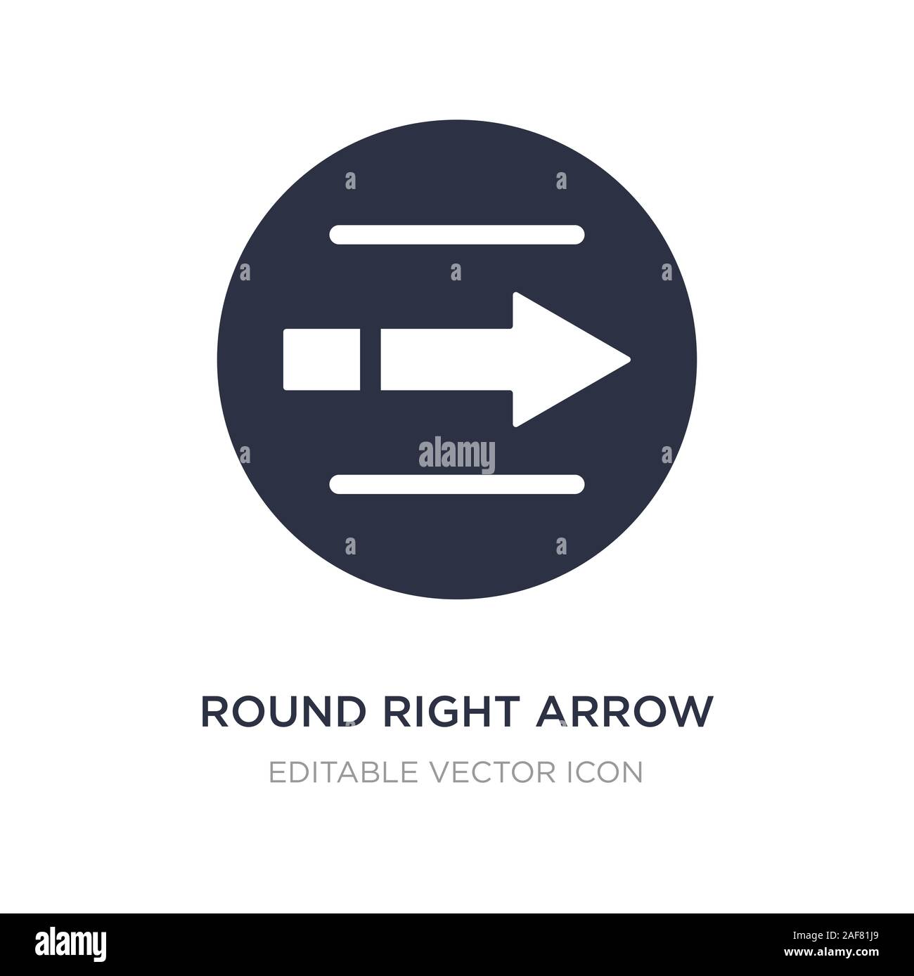 round right arrow icon on white background. Simple element illustration ...