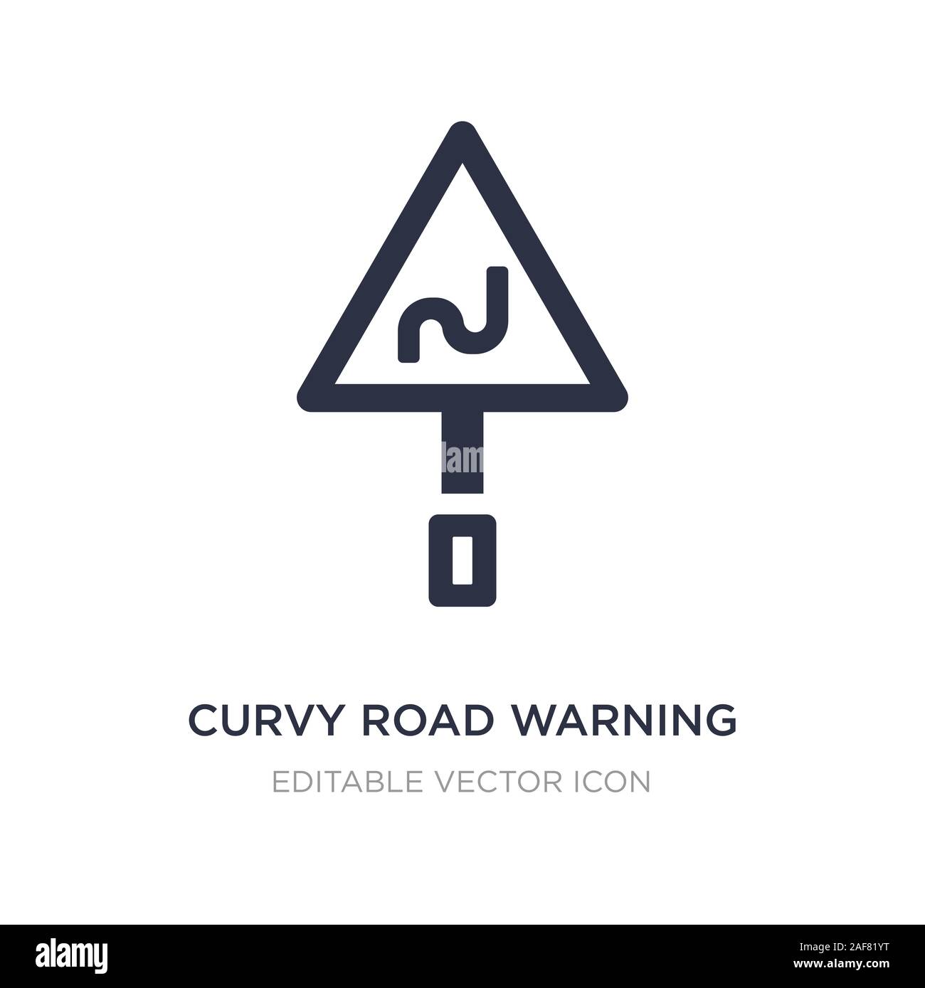 curvy road warning icon on white background. Simple element ...