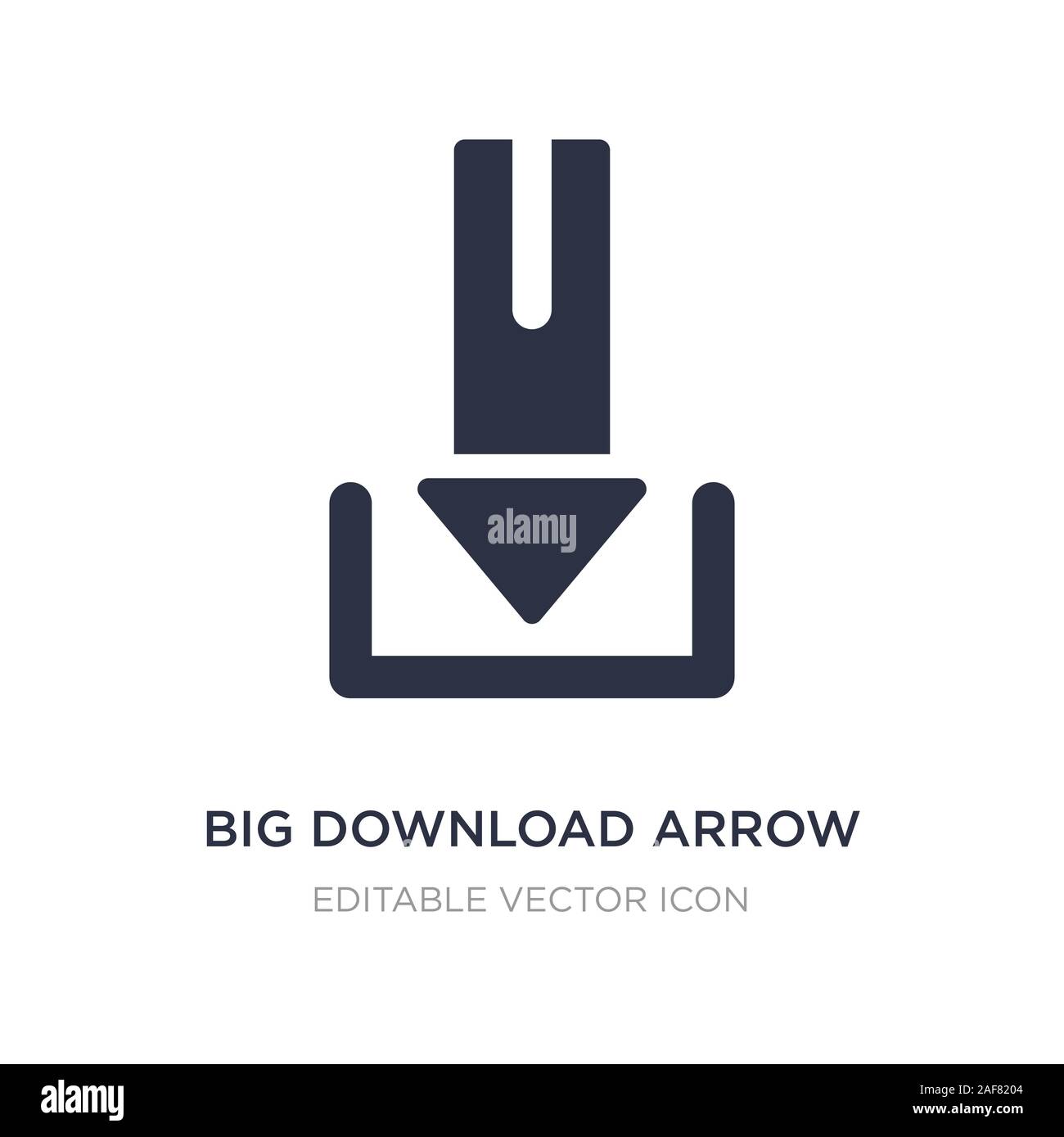 big download arrow icon on white background. Simple element ...