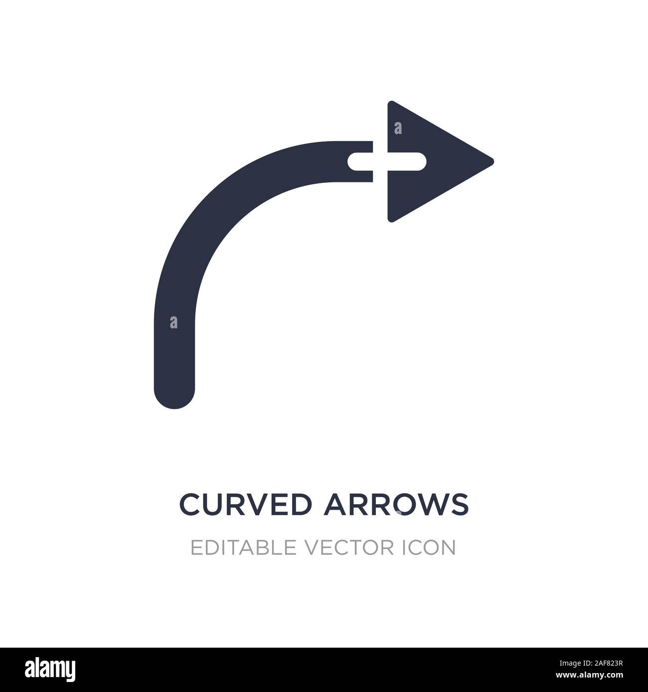 curved arrows icon on white background. Simple element illustration from UI concept. curved ...
