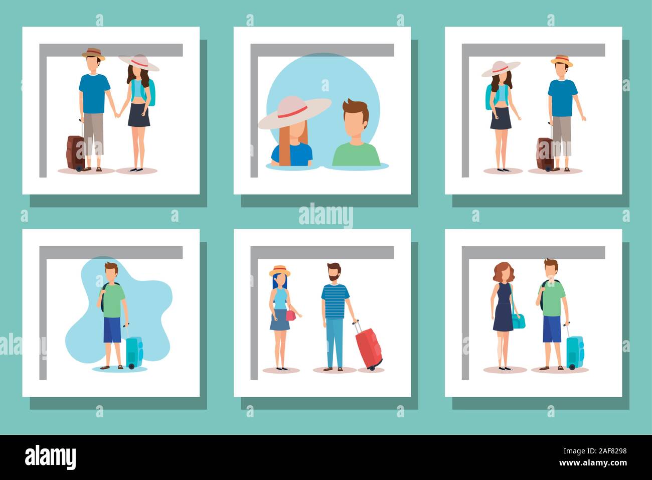 bundle of tourism people avatar character Stock Vector Image & Art - Alamy