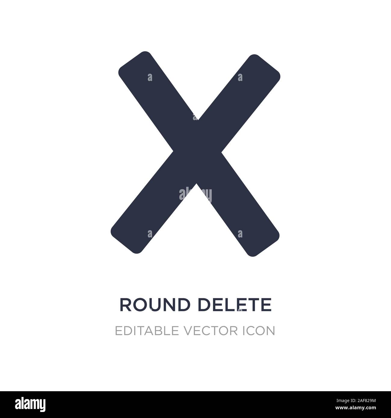 round delete button icon on white background. Simple element ...