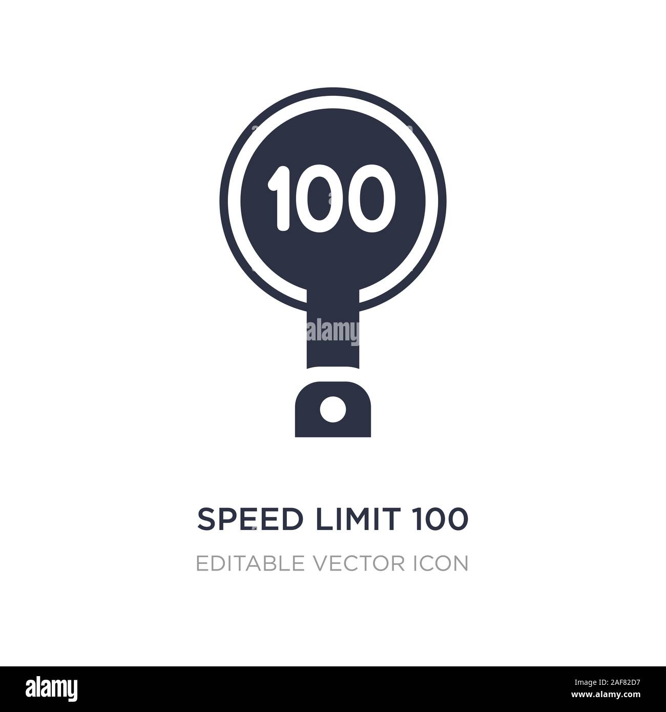 speed limit 100 icon on white background. Simple element illustration ...
