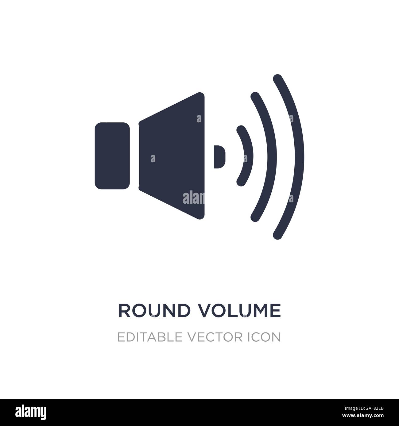 round volume button icon on white background. Simple element ...