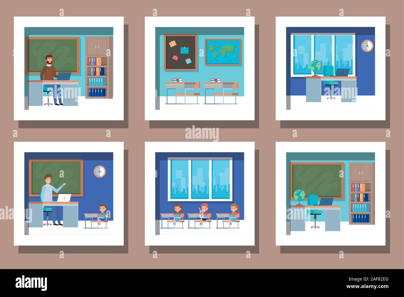 Students and teachers in the classroom Stock Vector Images - Alamy