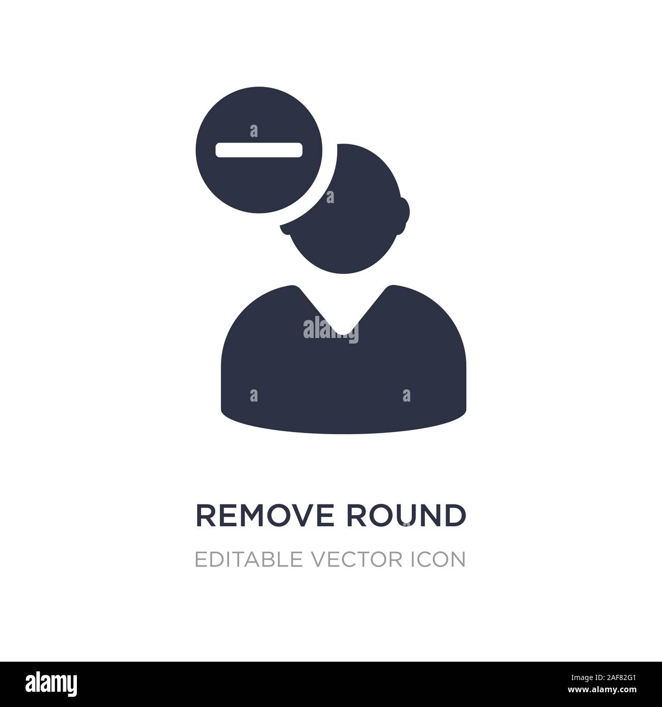 remove round button icon on white background. Simple element ...