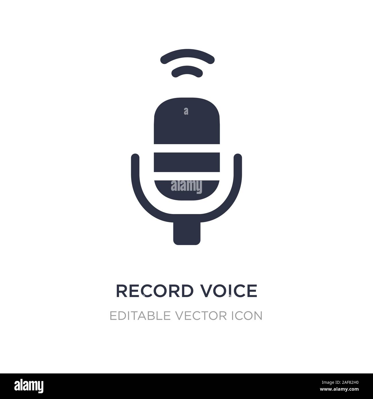 record voice button icon on white background. Simple element illustration from UI concept ...