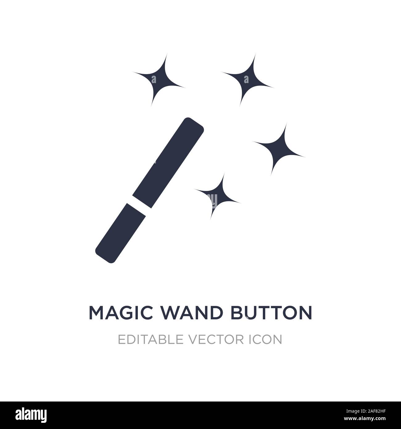 magic wand button icon on white background. Simple element illustration from UI concept. magic ...
