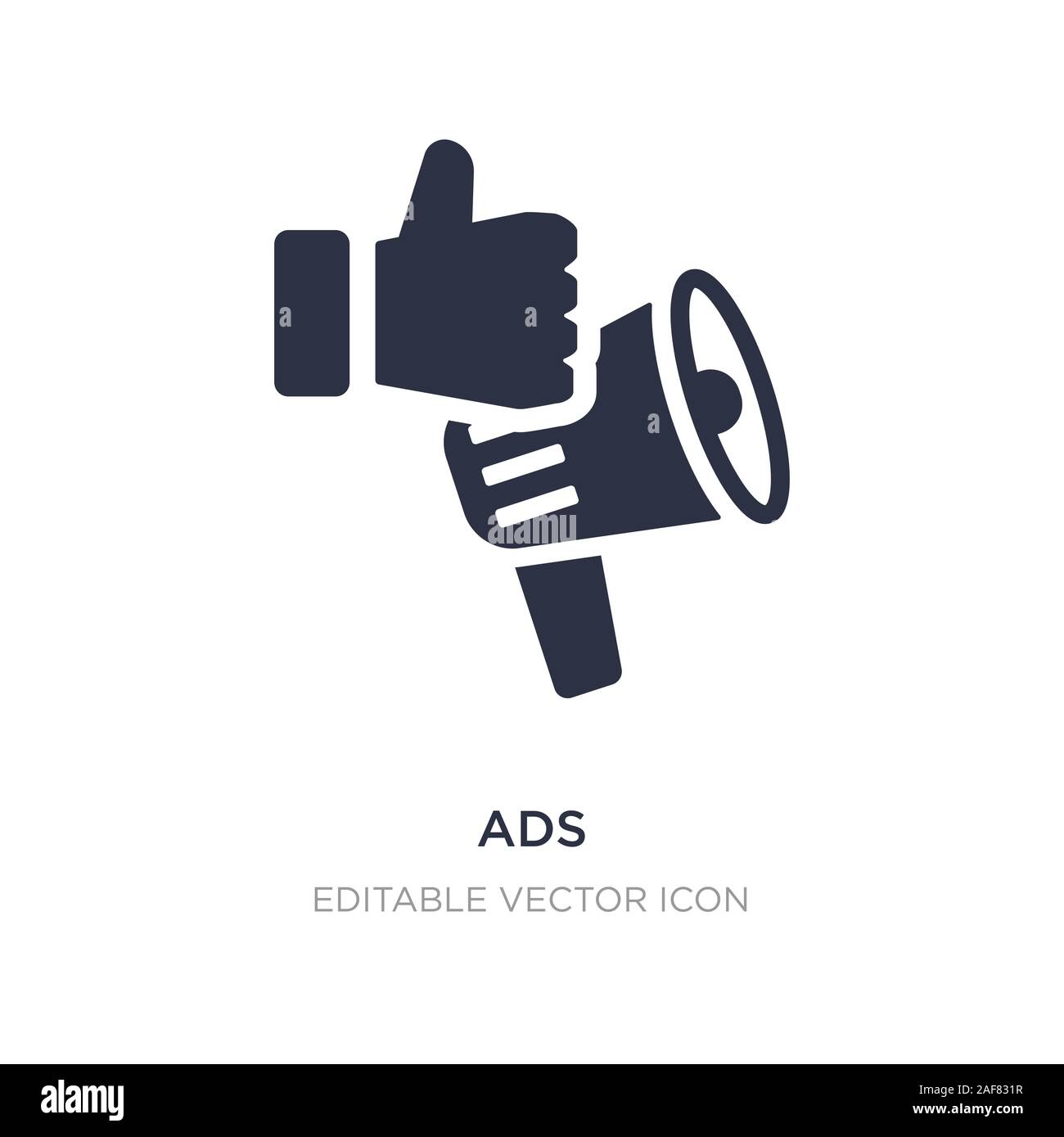 ads icon on white background. Simple element illustration from Social ...