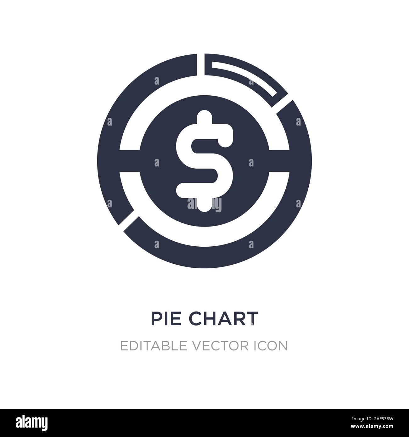pie chart information on money icon on white background. Simple element ...