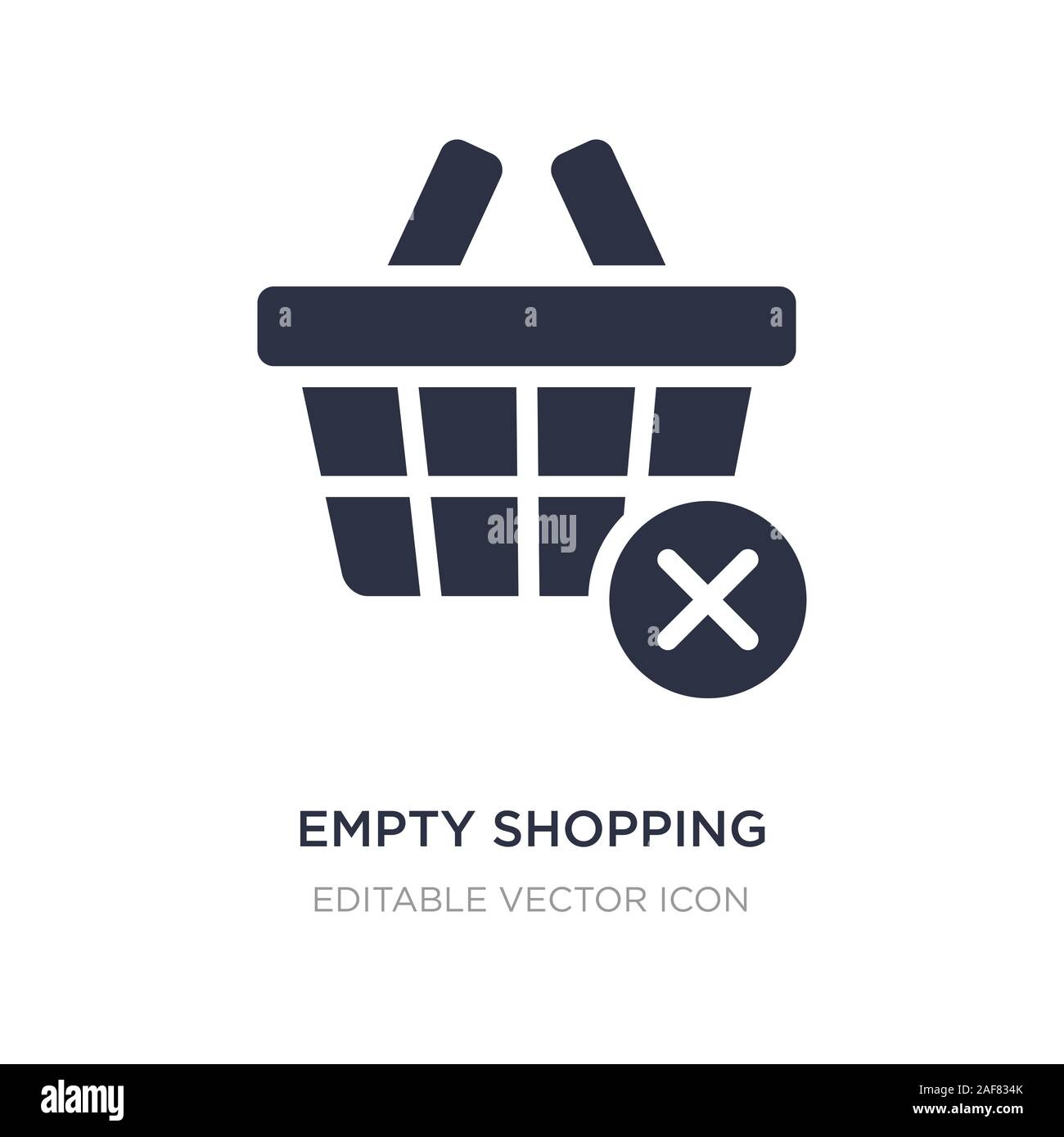 empty shopping basket icon on white background. Simple element ...