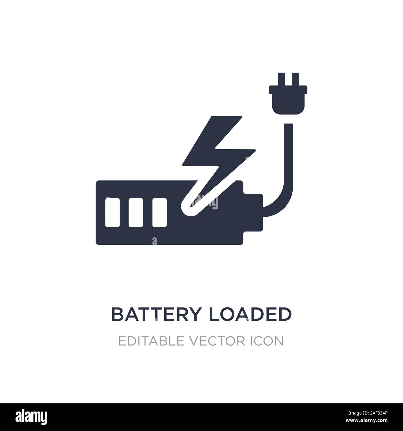 battery loaded icon on white background. Simple element illustration ...