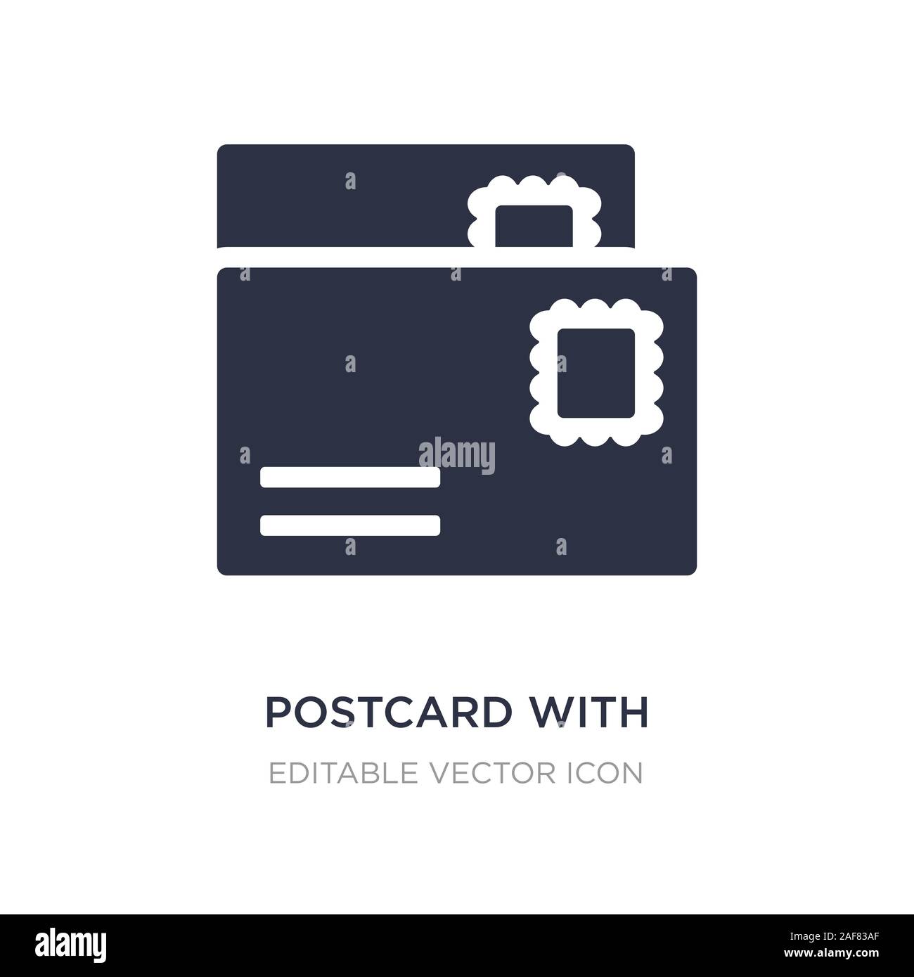 postcard with stamp icon on white background. Simple element ...