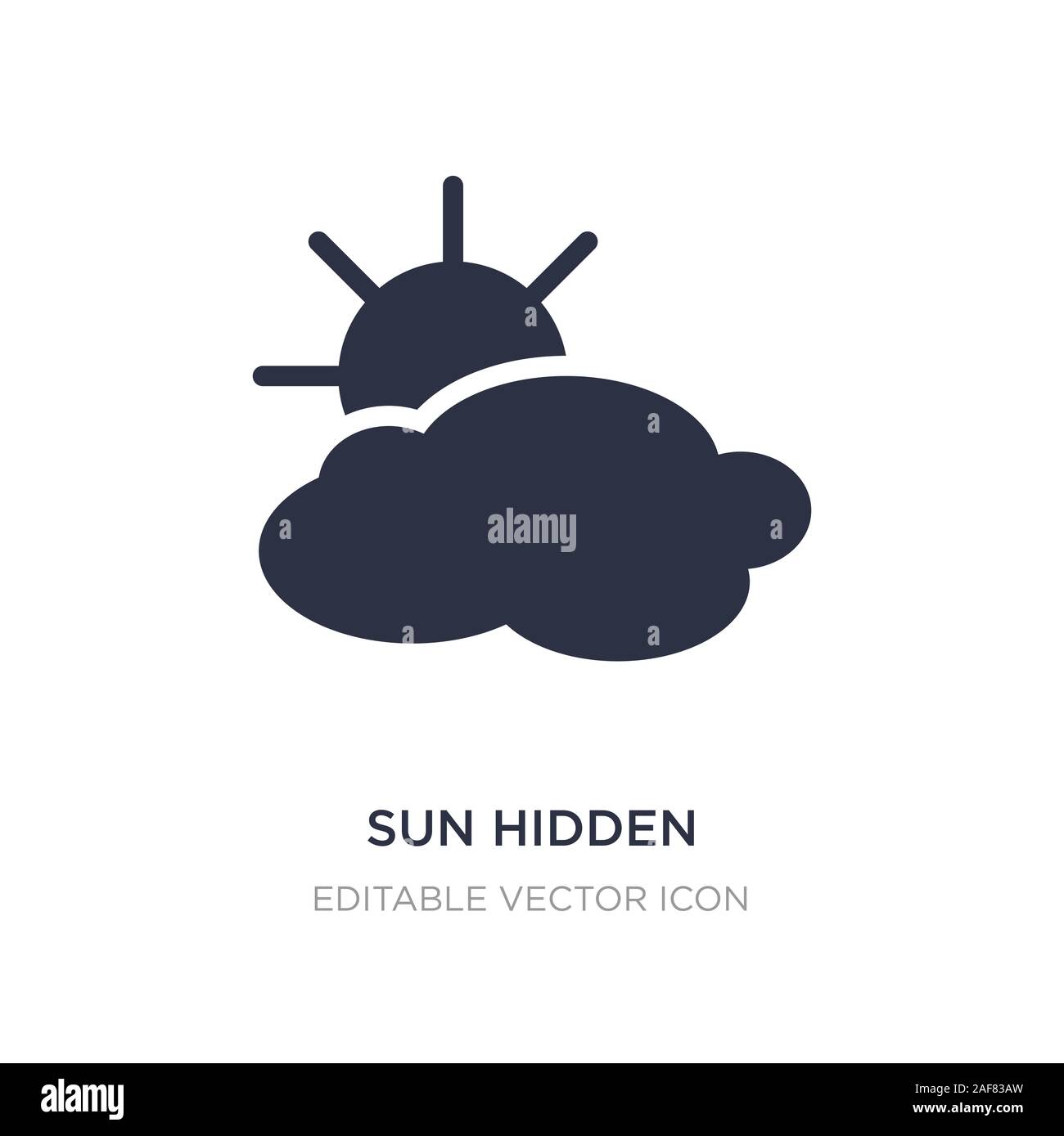 sun hidden partially icon on white background. Simple element ...