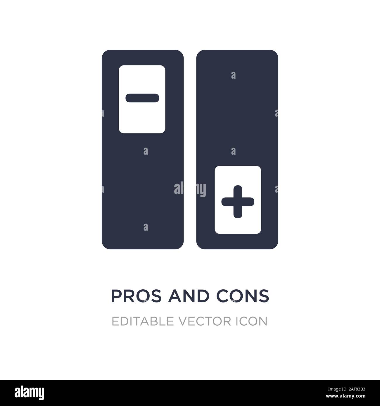 pros and cons icon on white background. Simple element illustration ...