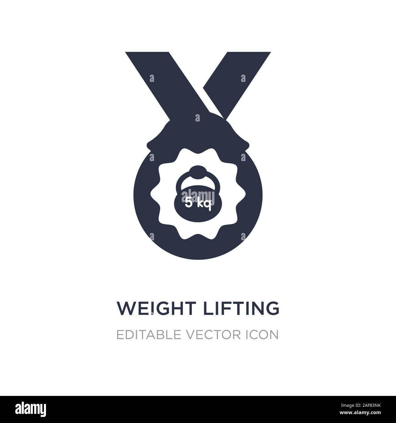 weight lifting medal icon on white background. Simple element ...