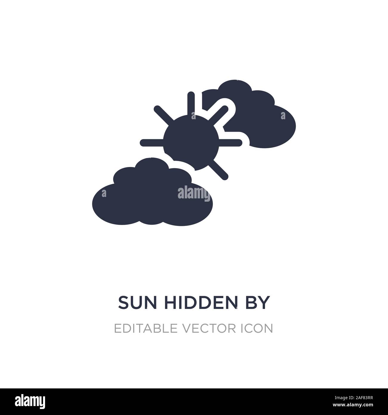 sun hidden by clouds icon on white background. Simple element ...