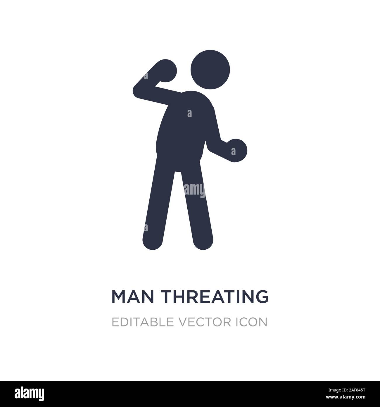 man threating with his fist icon on white background. Simple element ...