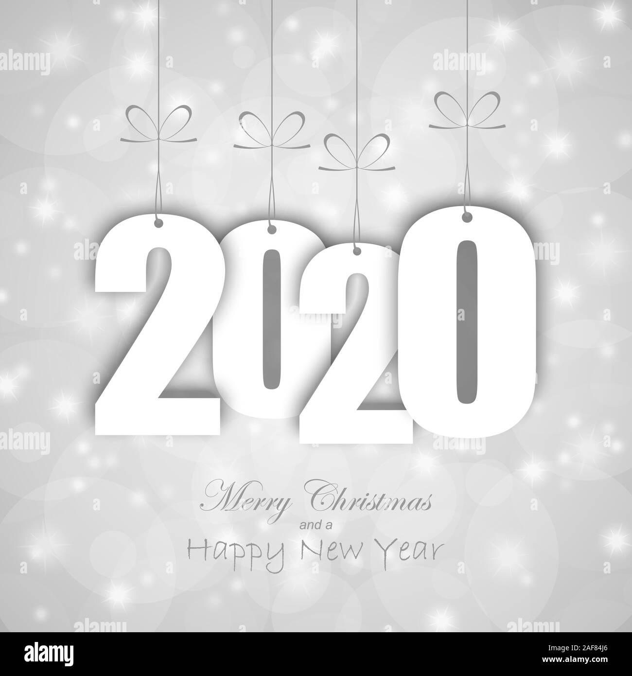 white colored hang tag numbers for New Year 2020 Stock Vector Image ...